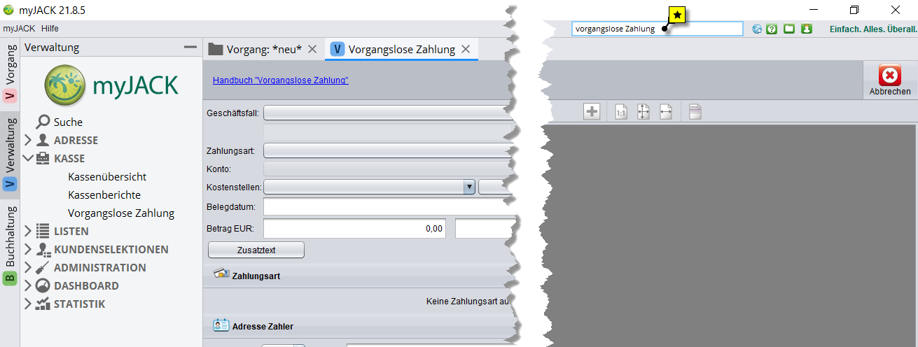 Erste Schritte myJACK